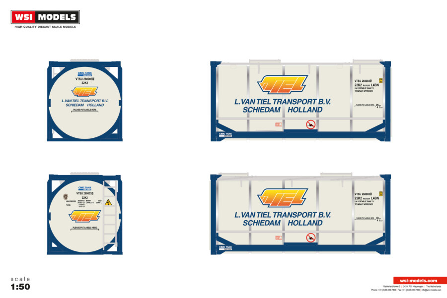 WSI 20ft. tank container L. VAN TIEL - Miniatuurshop.com