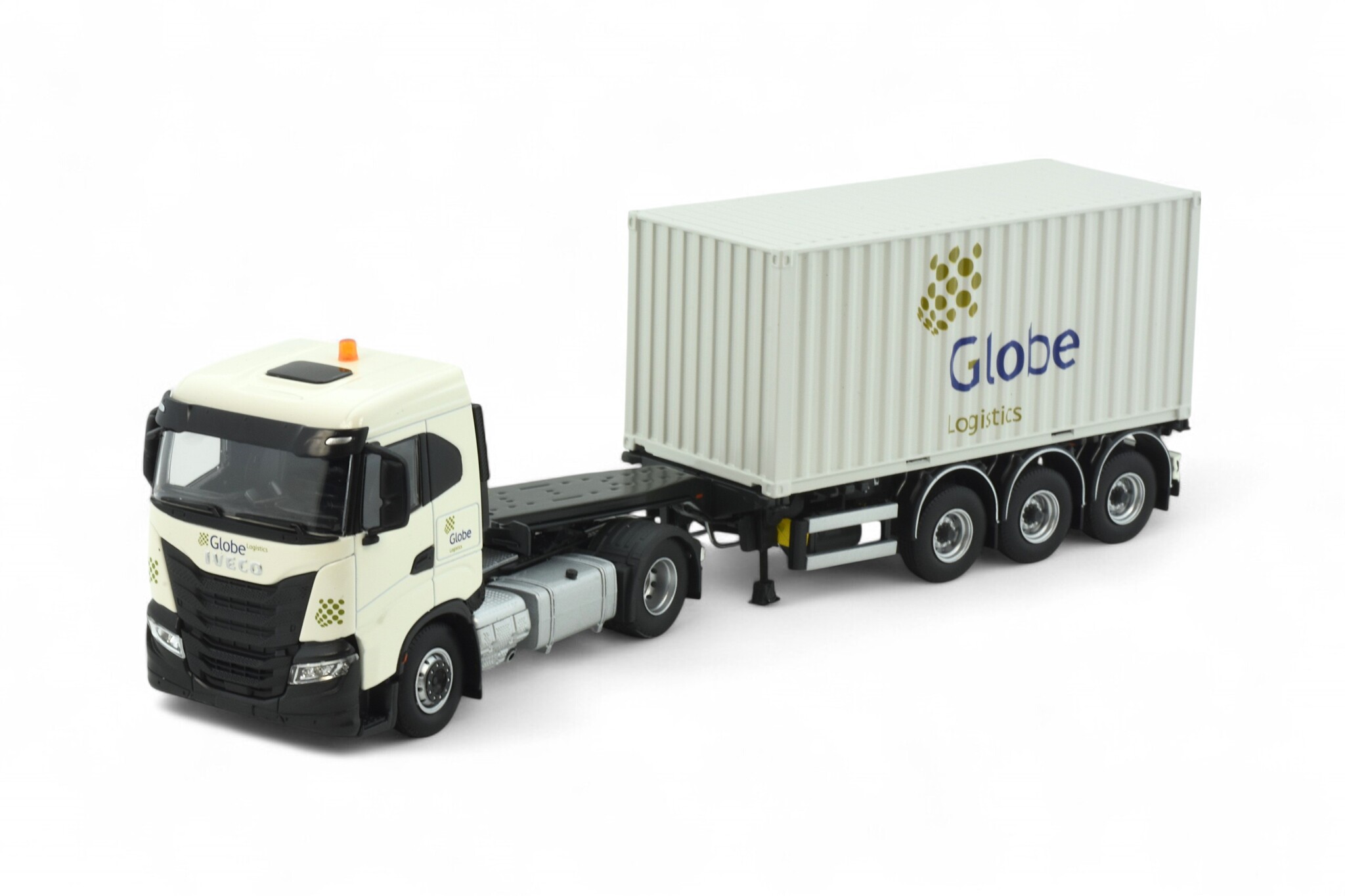 Tekno Iveco S-Way met container oplegger +20ft. container GLOBE GROUP ...