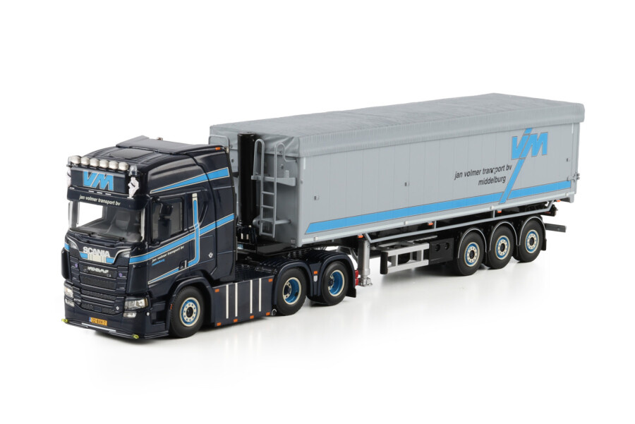 WSI Scania R Higline 6x2 + 3-axle tipper volume trailer JAN VOLMER TRA ...