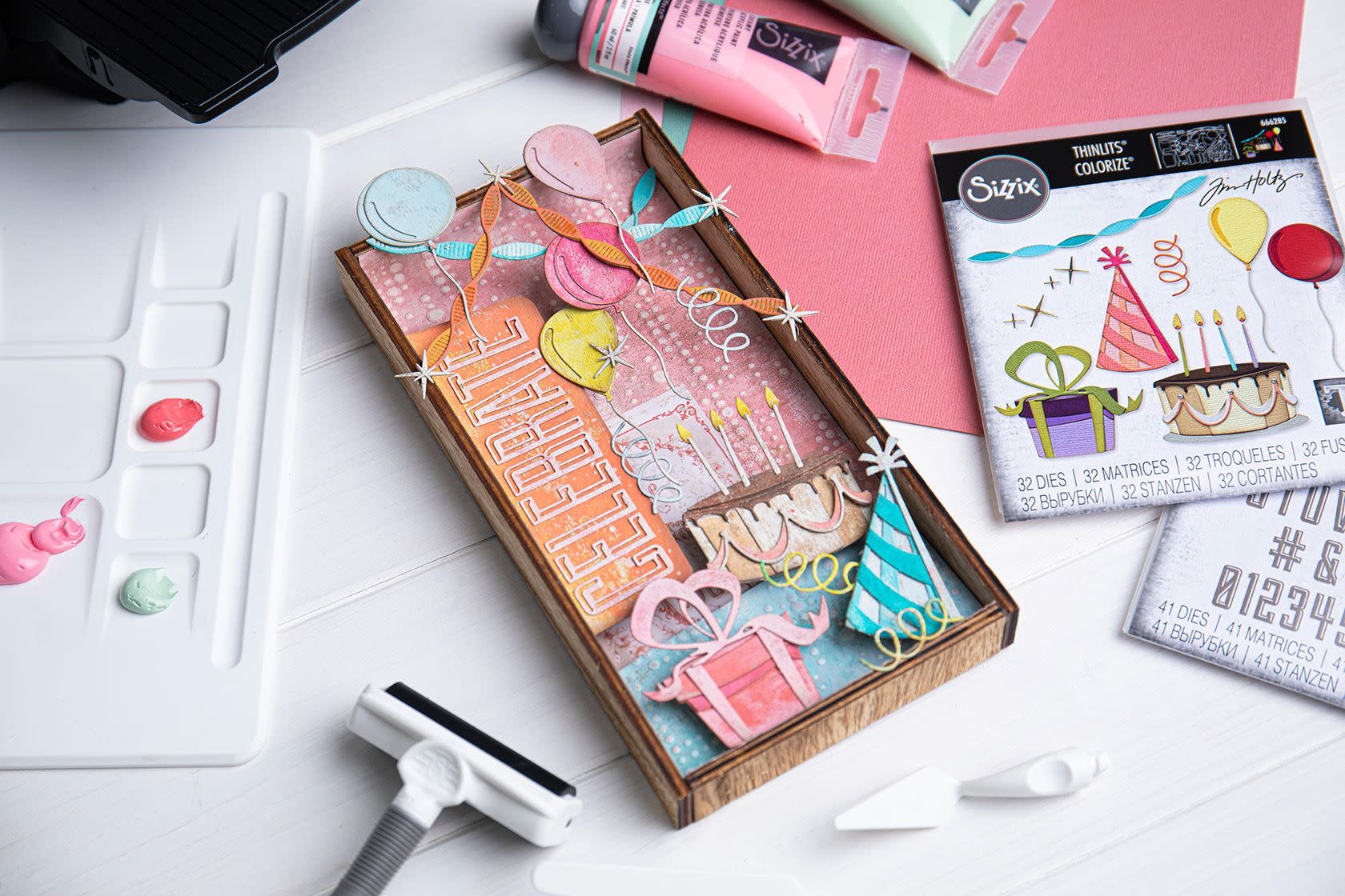 Tim Holtz Sizzix Thinlits Die Set Tim Holtz Celebrate Colorize 32 Dies ...