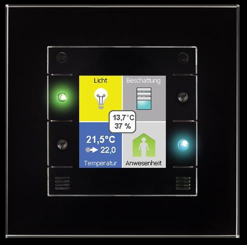 digitalSTROM controlepaneel - u::lux Switch dS zwart - SlimmeDingen.nl