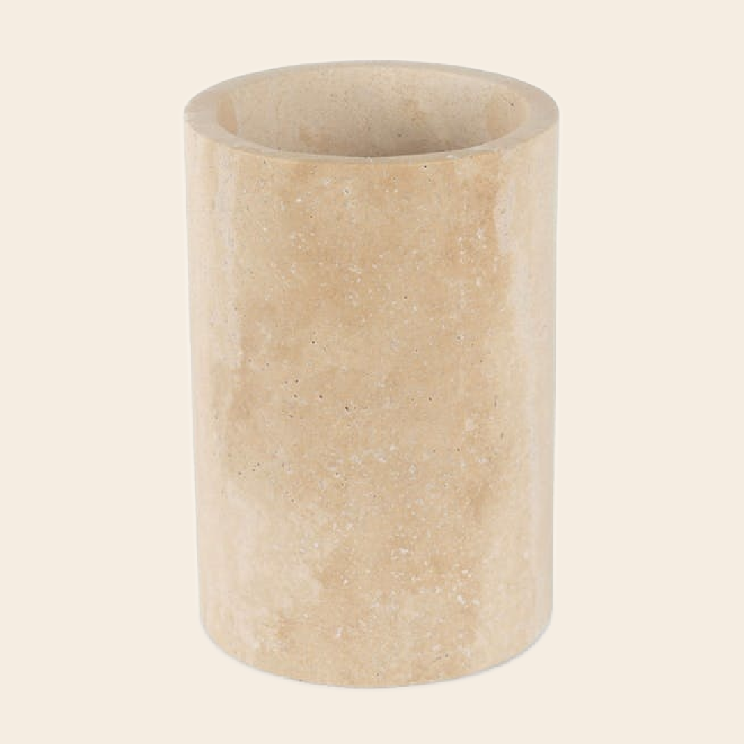 Stoned pot 'Travertine' - Ø 12 x 18 cm - ByNord