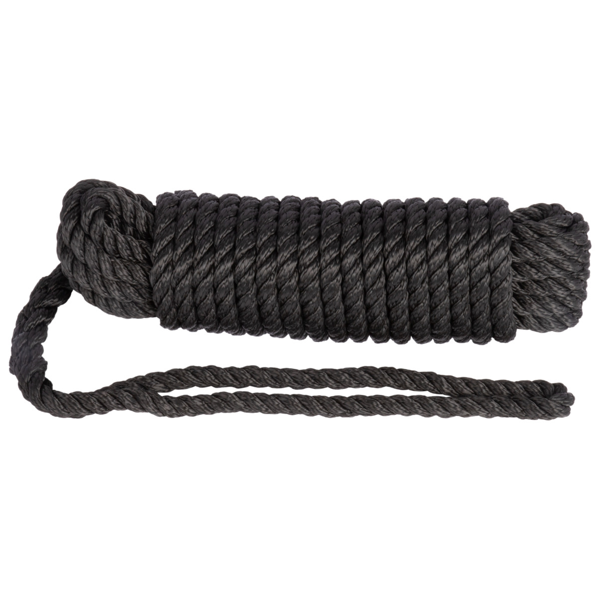 Landvast 10 mm 10 m 3-strengs Zwart - Rubberbotenonline.nl