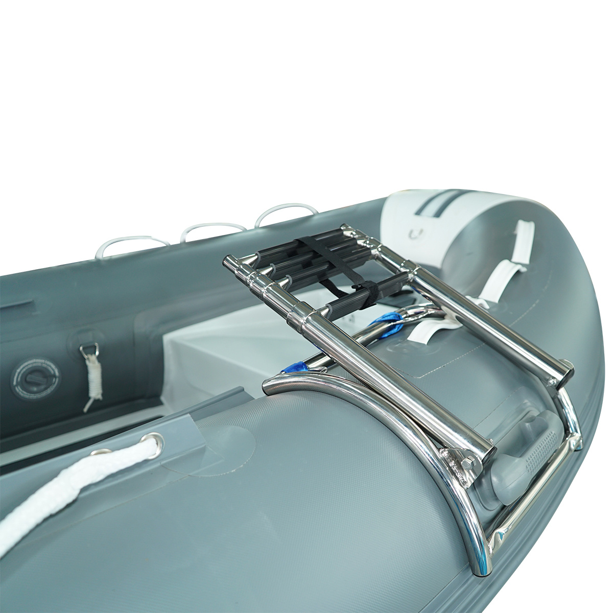 HIBO Zwemtrap Rubberboot 4-treden RVS - Rubberbotenonline.nl