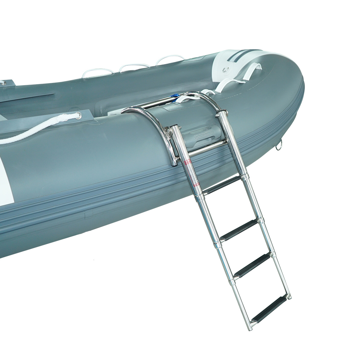 HIBO Zwemtrap Rubberboot 4-treden RVS - Rubberbotenonline.nl