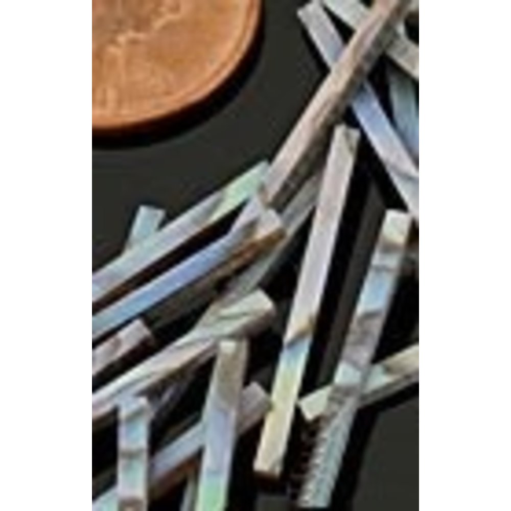 Green abalone inlays 1.6x25mm straight set/15 - Vox Humana Guitars