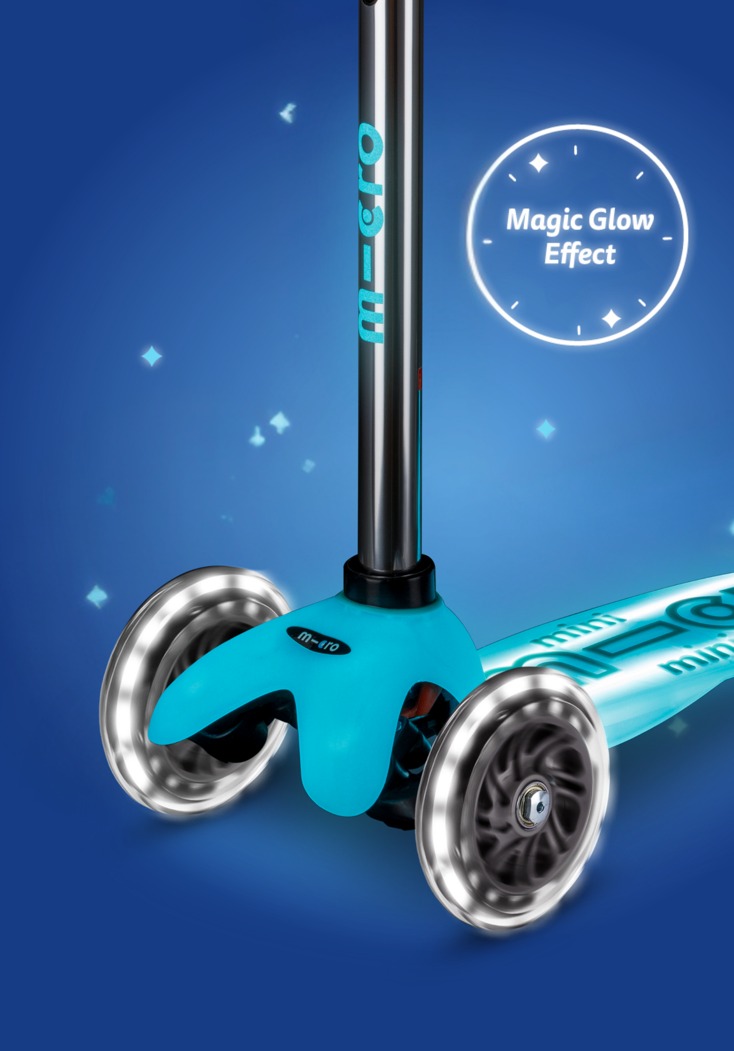Mini micro step deluxe - Glow LED Glacier aqua - WOW kidsconceptstore