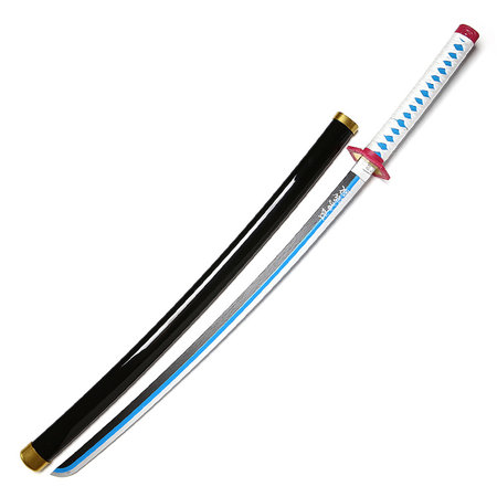 Giyu Tomioka - Blue Nichirin Blade - WOODEN Blade - OtakuNinjaHero.com