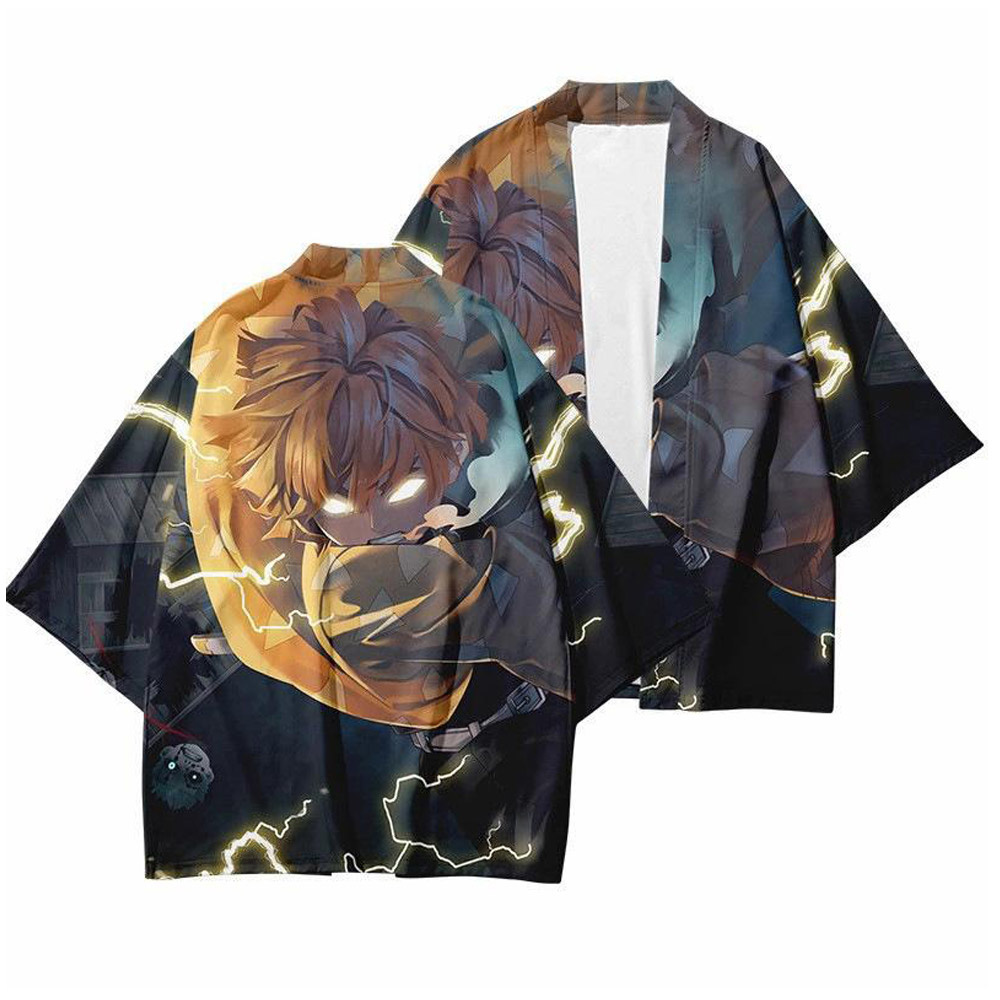 Demon Slayer - Kimetsu no Yaiba - Zenitsu Agatsuma Haori kimono Jacke ...