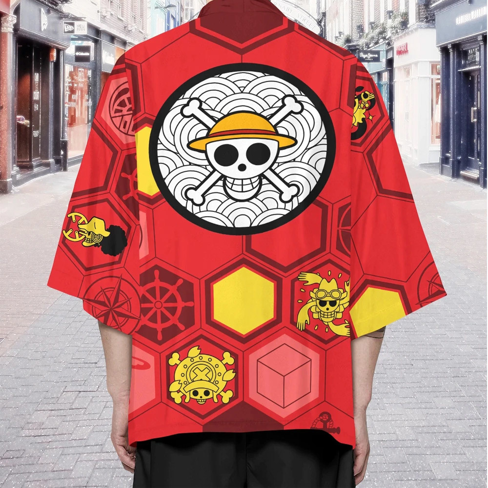 One Piece - Luffy Haori kimono jas - Strawhat Logo - Cosplay ...
