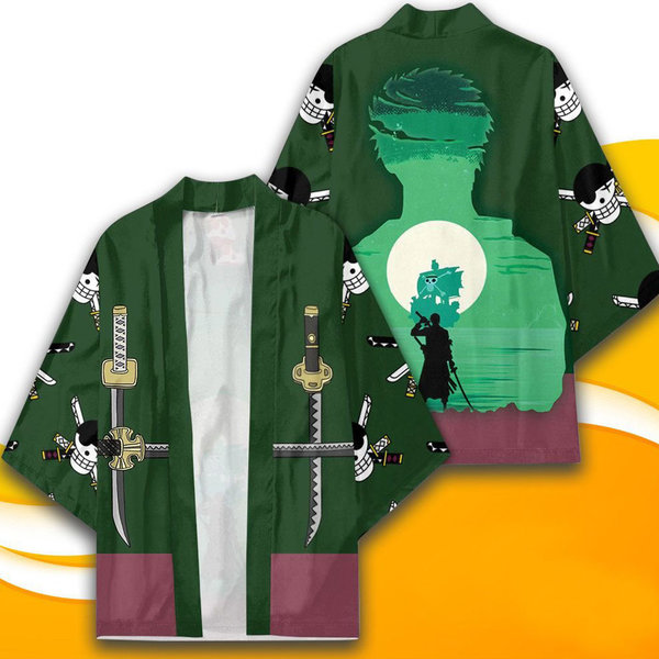 One Piece - Roronoa Zoro Haori kimono Jacket - Samurai Commander - Cos ...