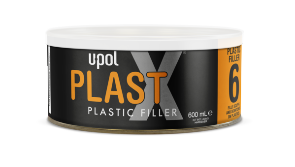 U_POL PLASTX 6 Plastic Bumper Filler 600ml + VERHARDER - Raptor Liner