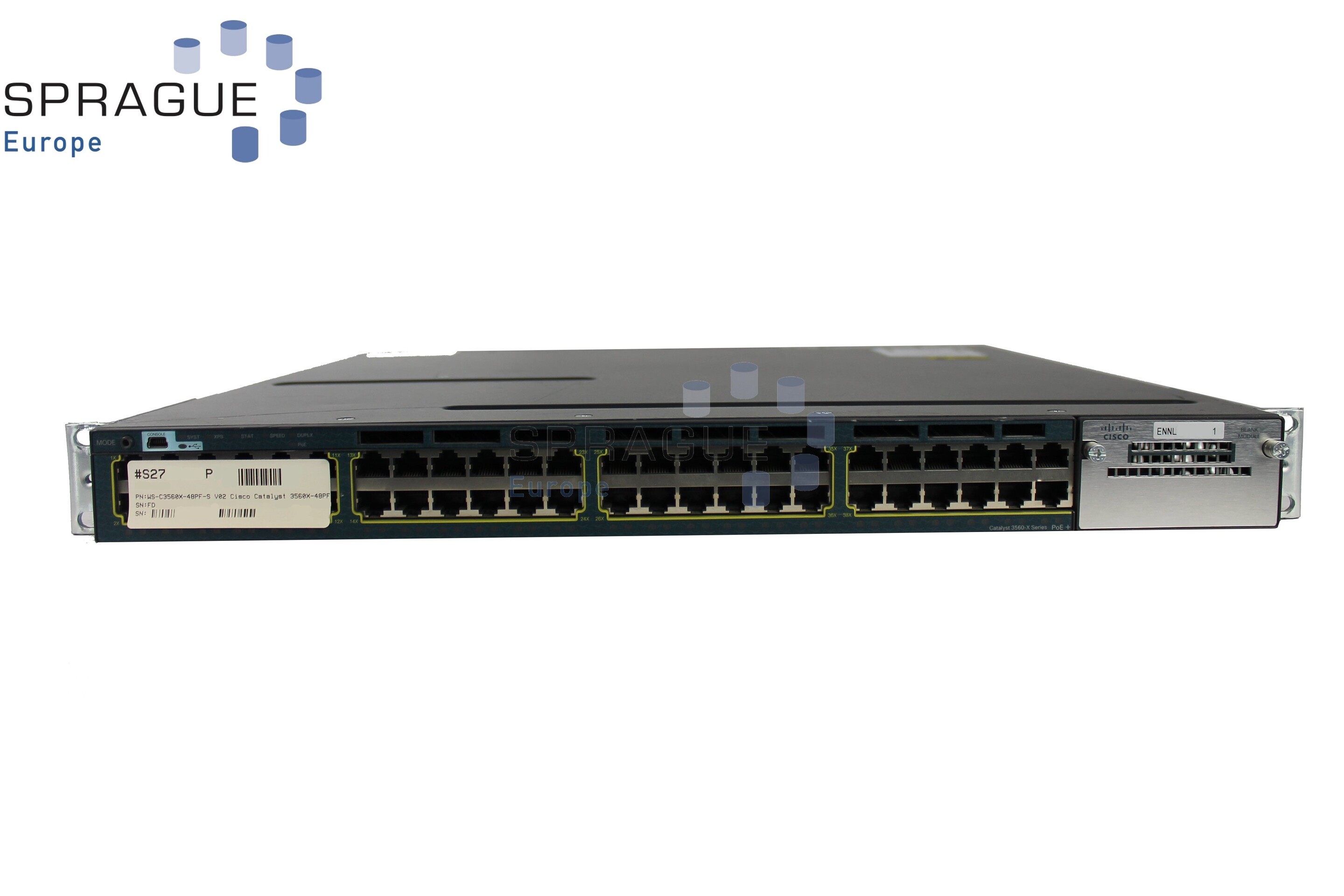 Cisco Catalyst 48PRT Ethernet RoHS // WS-C3560X-48PF-S V02 ...