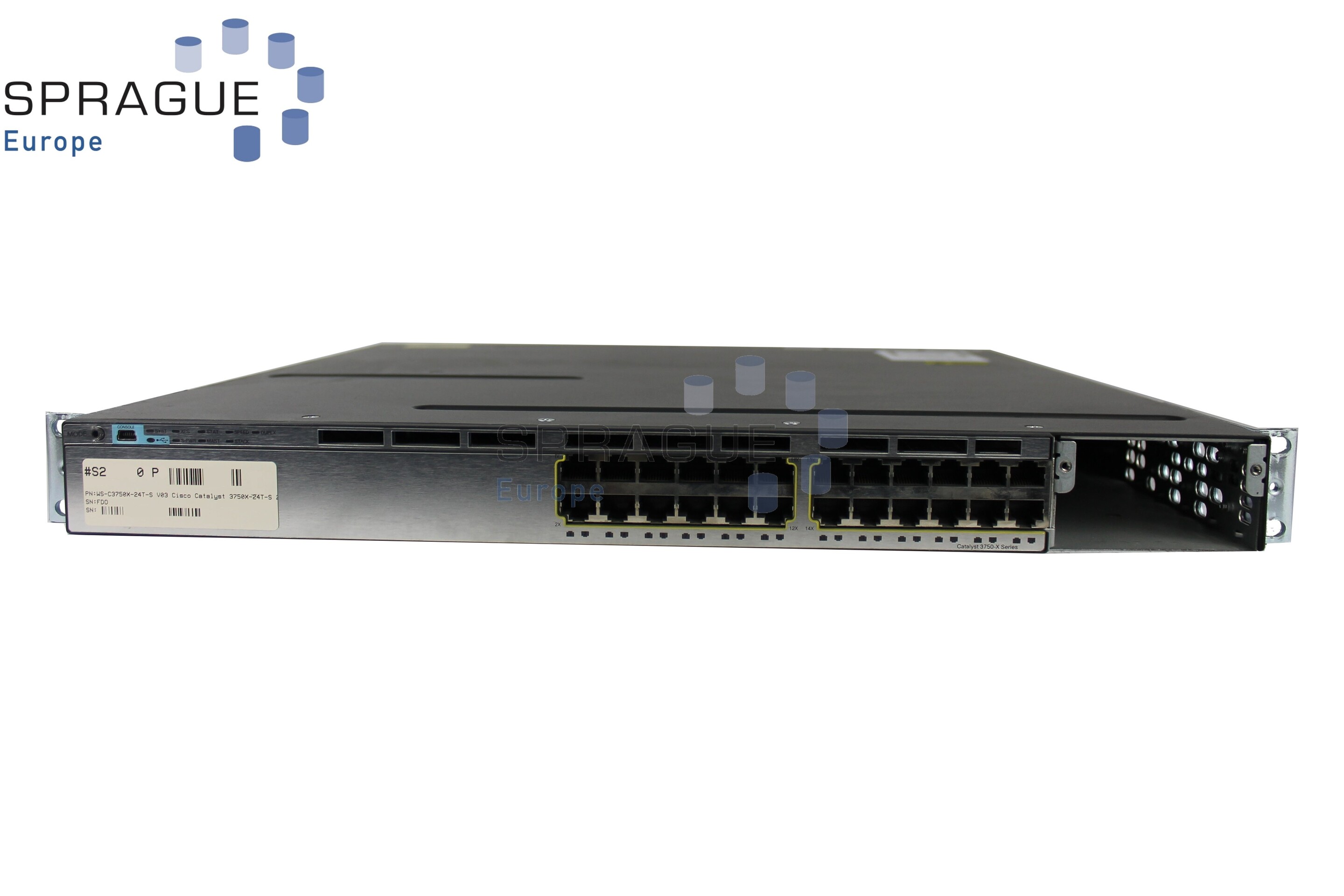 Cisco Catalyst 24PRT Ethernet RoHS // WS-C3750X-24P-S V04 - Switchparts.com