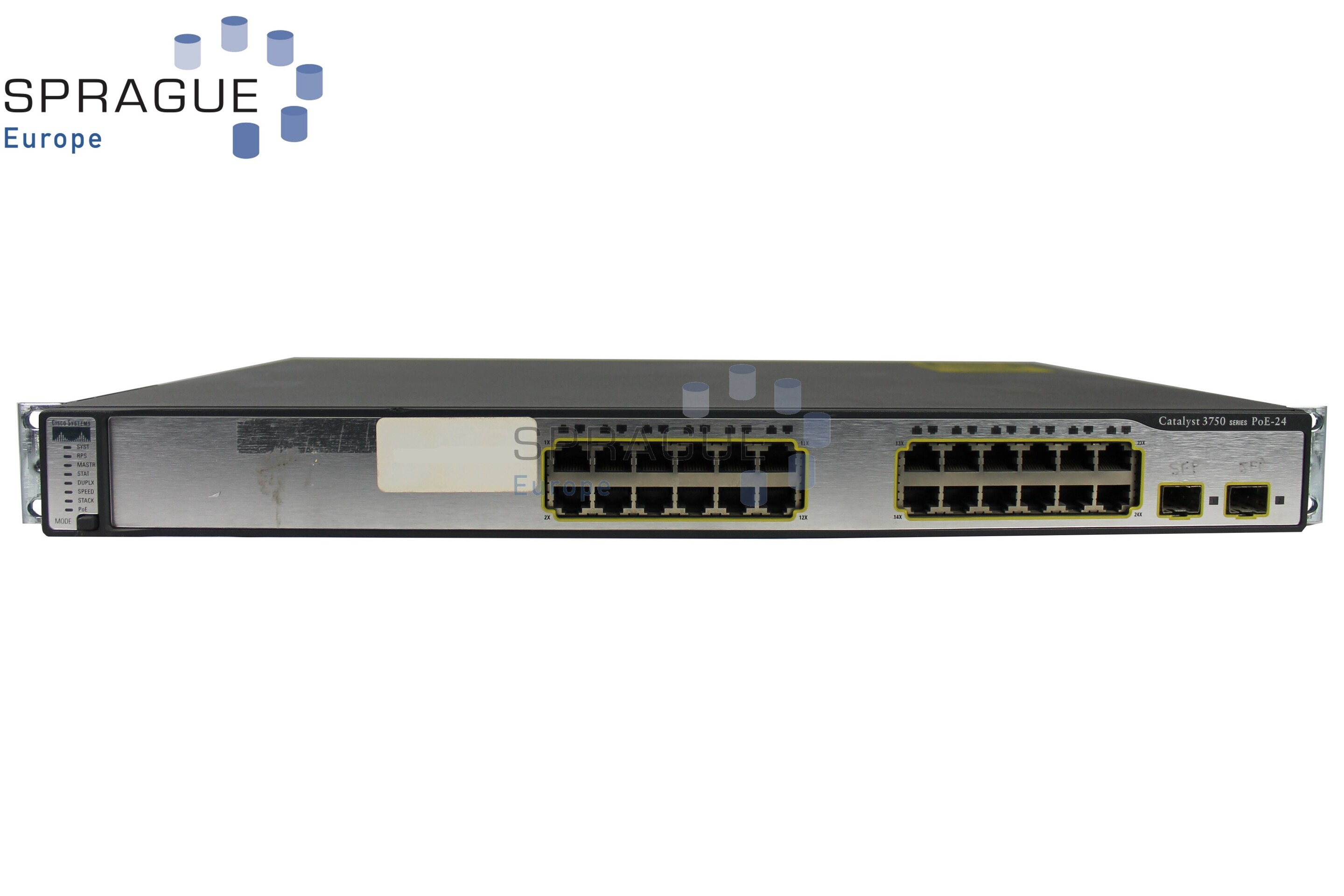 Cisco Catalyst 24PRT Ethernet RoHS // WS-C3750-24PS-S V04 - Switchparts.com