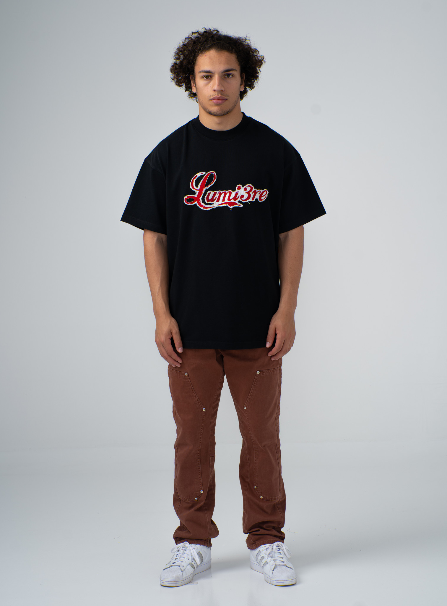 Loop Logo Red T-shirt Black - LUMI3RE
