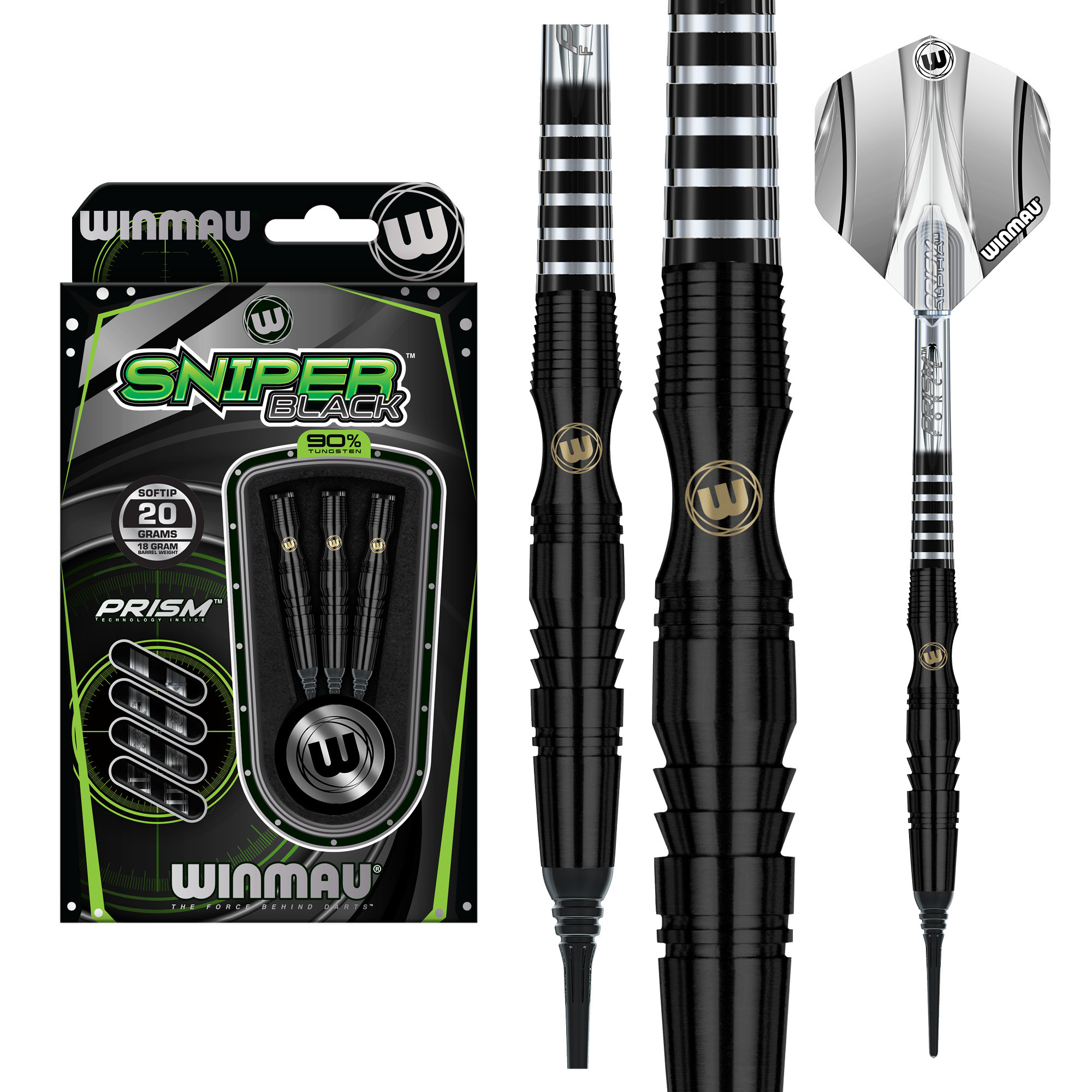 Winmau Sniper Black 90% Soft Tip Darts - Dartshopper.co.uk