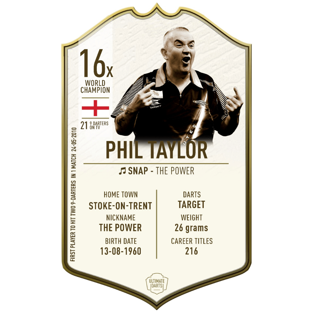 Ultimate Darts Card Immortals Phil Taylor - Dartshopper.co.uk