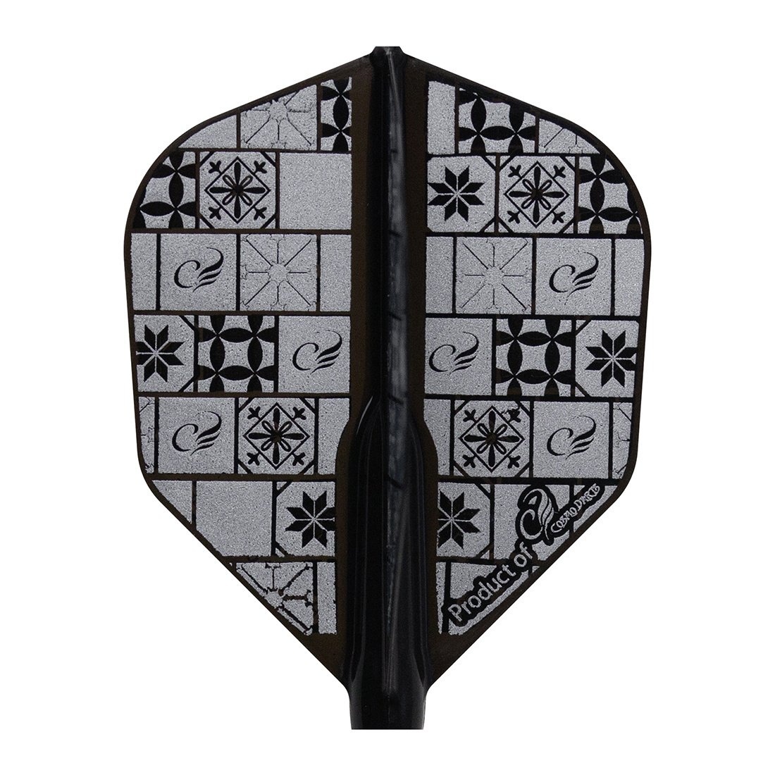 Cosmo Darts Fit Flight Tile Dark Black Shape Dart Flights - Dartshopper ...