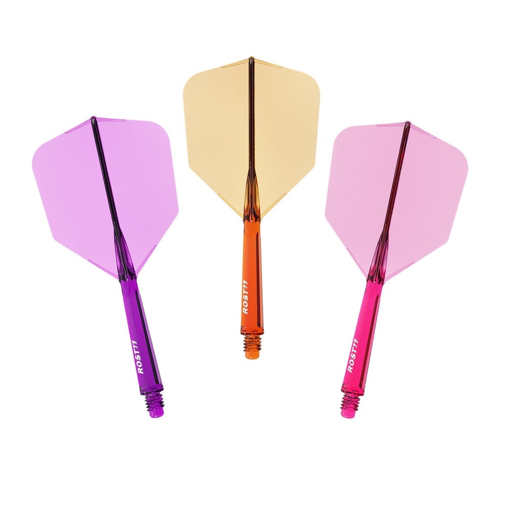 Cuesoul ROST 77 Transparent With Orange Purple Pink Logo Big Wing Dart ...