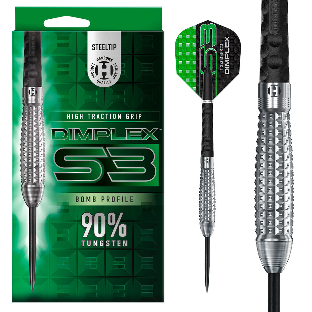 Harrows Dimplex S3 Bomb 90% Steel Tip Darts - Dartshopper.co.uk