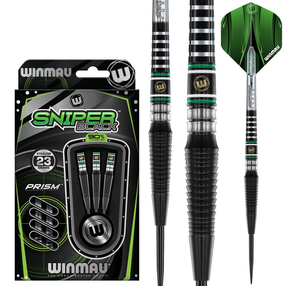 Winmau Sniper Black V2 90% Steel Tip Darts - Dartshopper.co.uk
