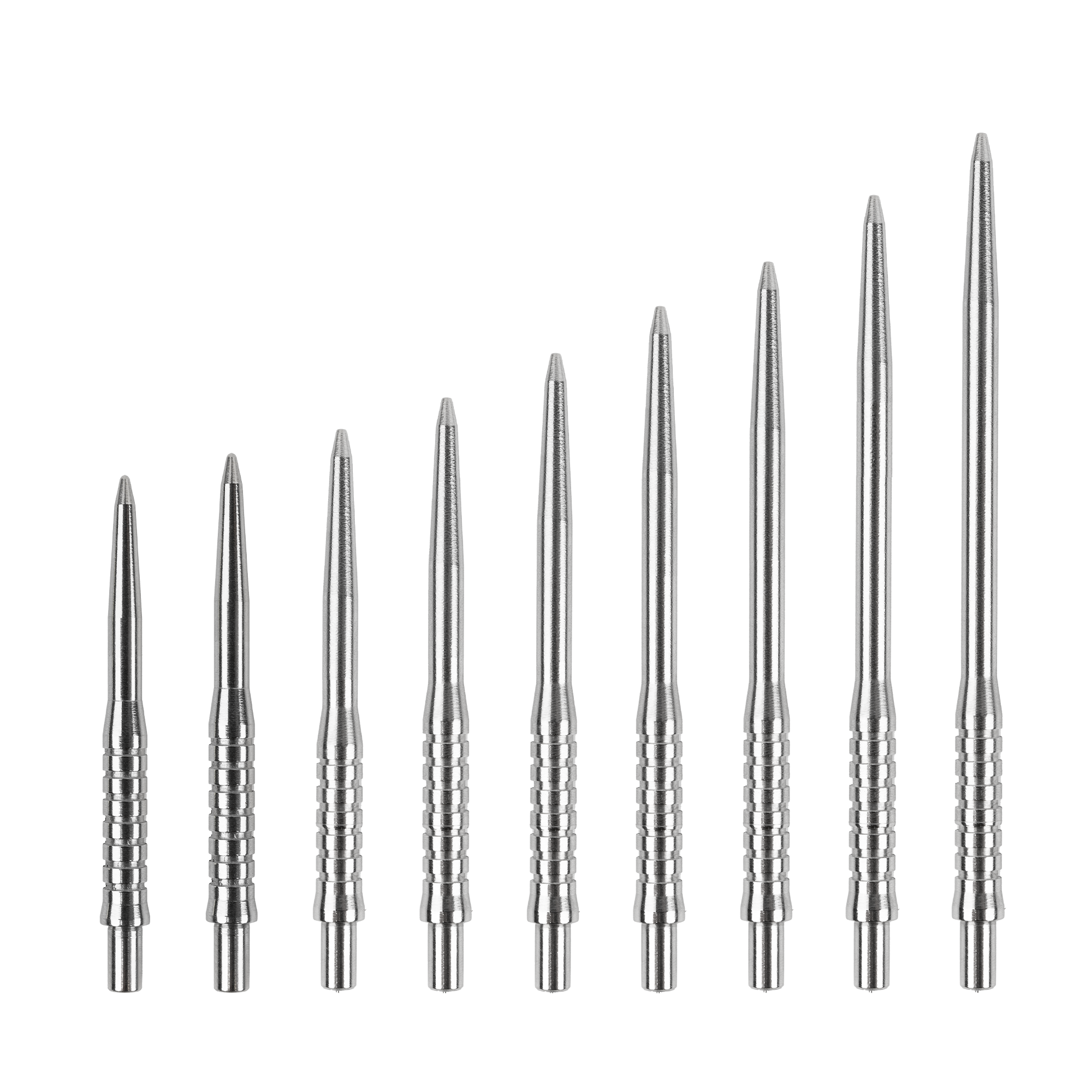 KOTO Tapered Grip Dart Points Silver - Dartshopper.co.uk