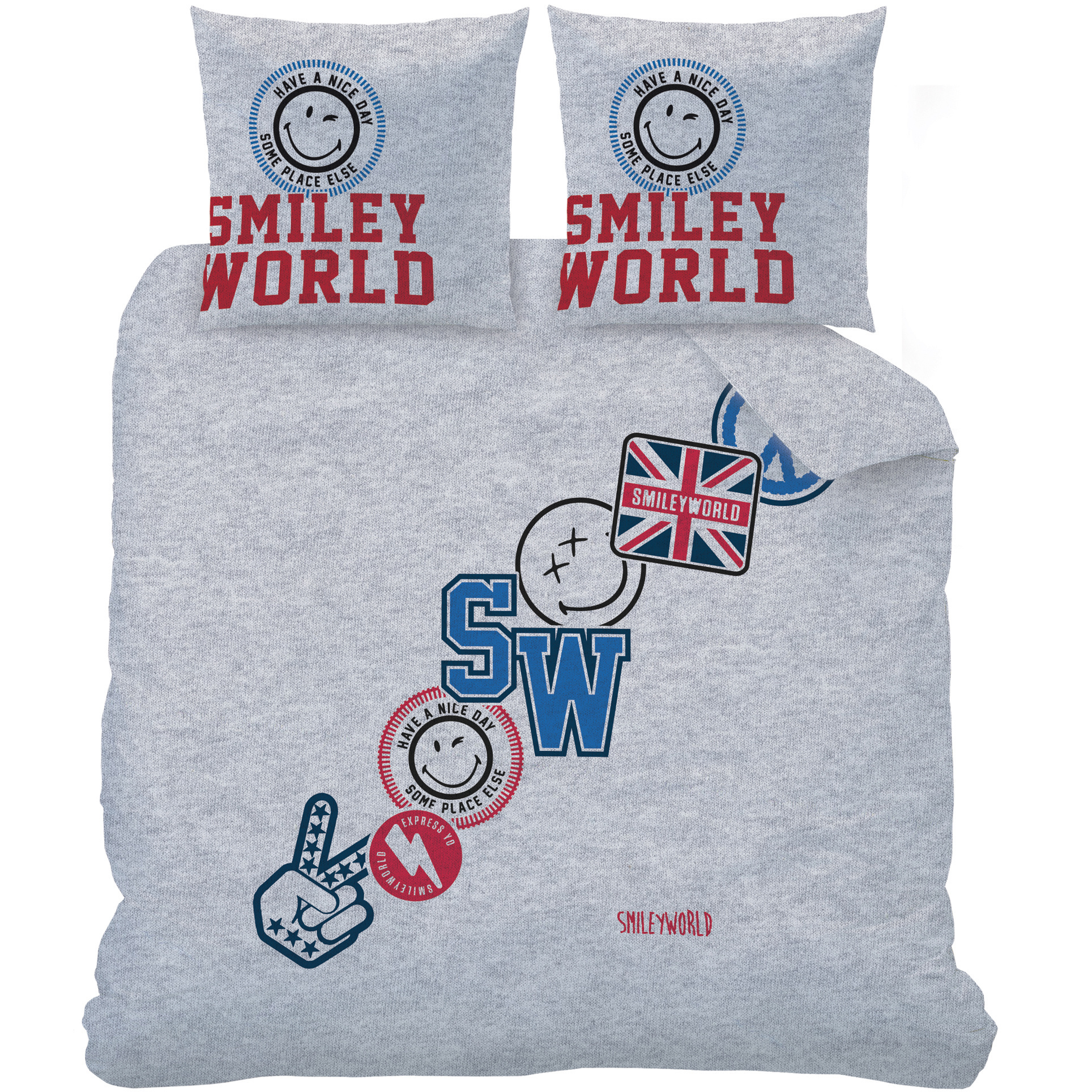 smiley-world-dekbedovertrek-spirit-grijs - ultiemslaapcomfort.nl