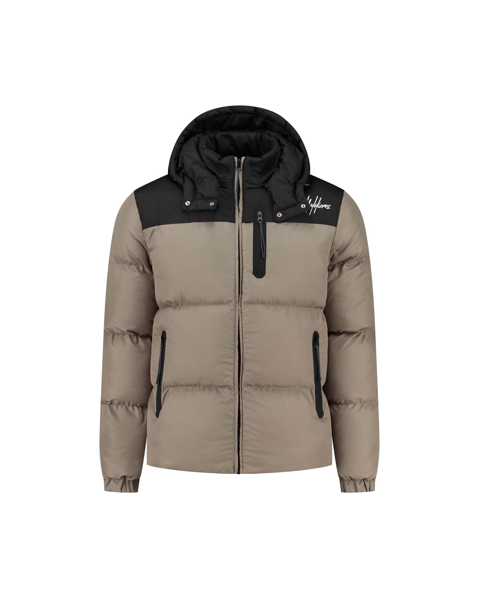 Malelions Sport Counter Puffer Jacket - Rock/Black - Malelions