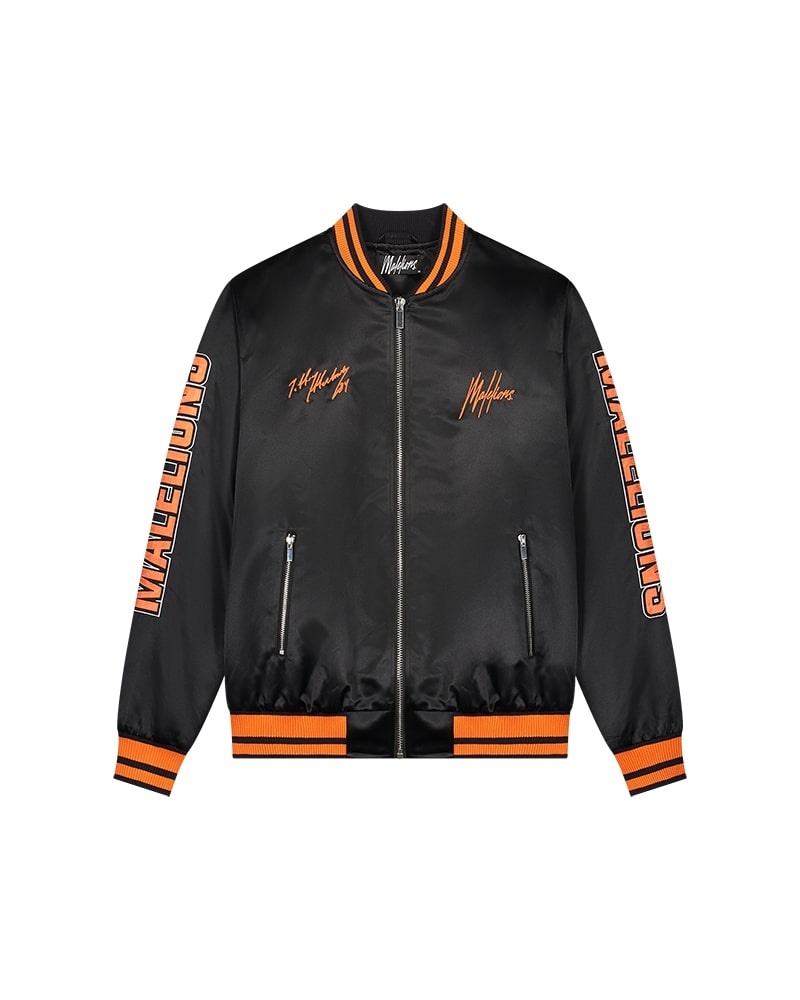 Malelions x Jeffrey Herlings Satin Jacket - Black/Orange - Malelions