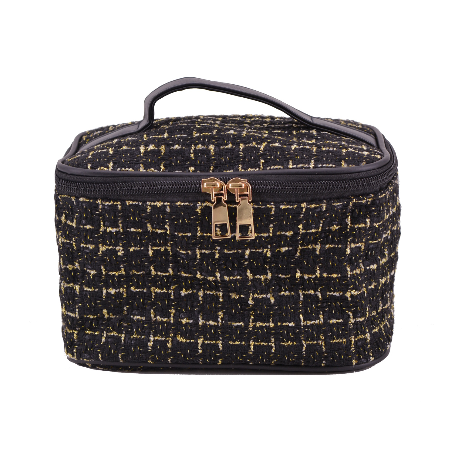 Toilettas / Make-up tas Tweed | Zwart | Fashion Favorite - Fashion Favorite