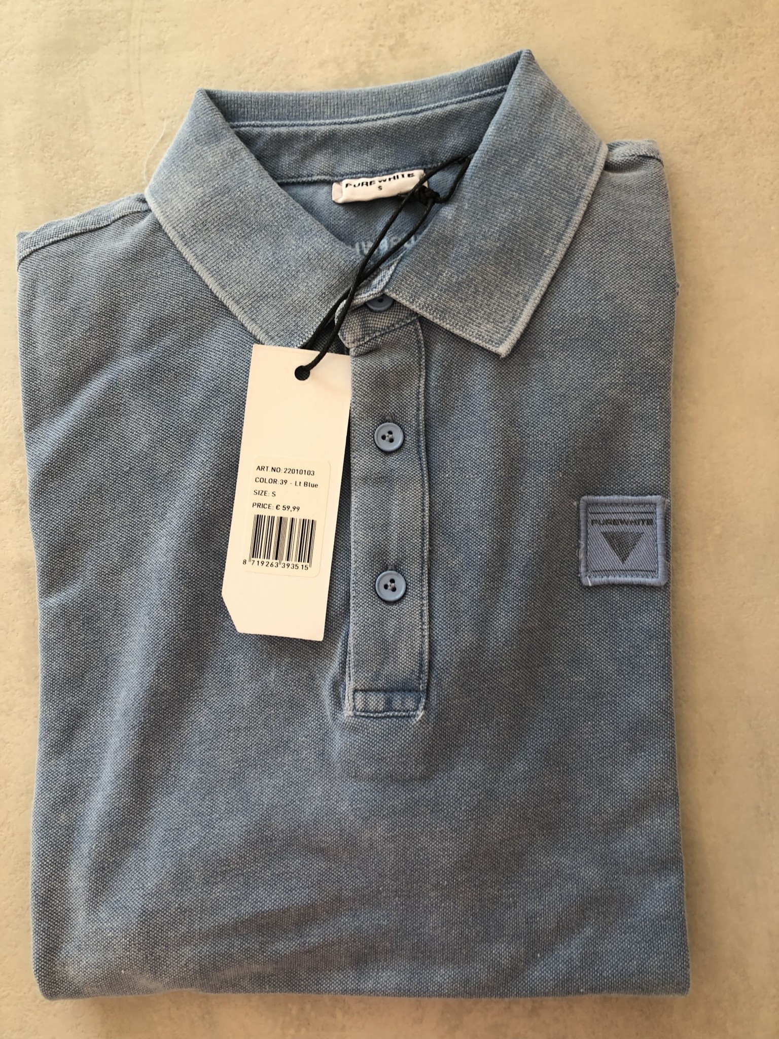 Pure White POLO PURE WHITE LT BLUE - Fidelle