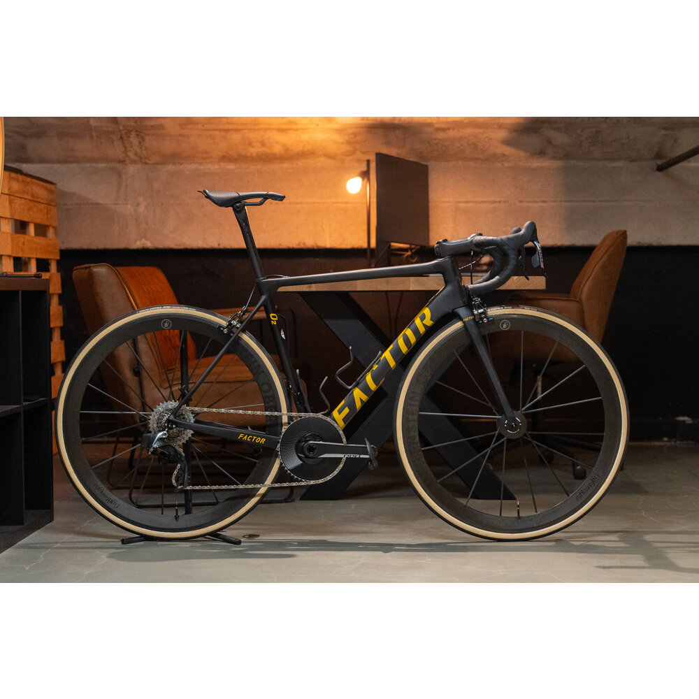 Factor O2 V.A.M. Matt Black / Gold Sram Red AXS Rim Brake | BikeSuperior