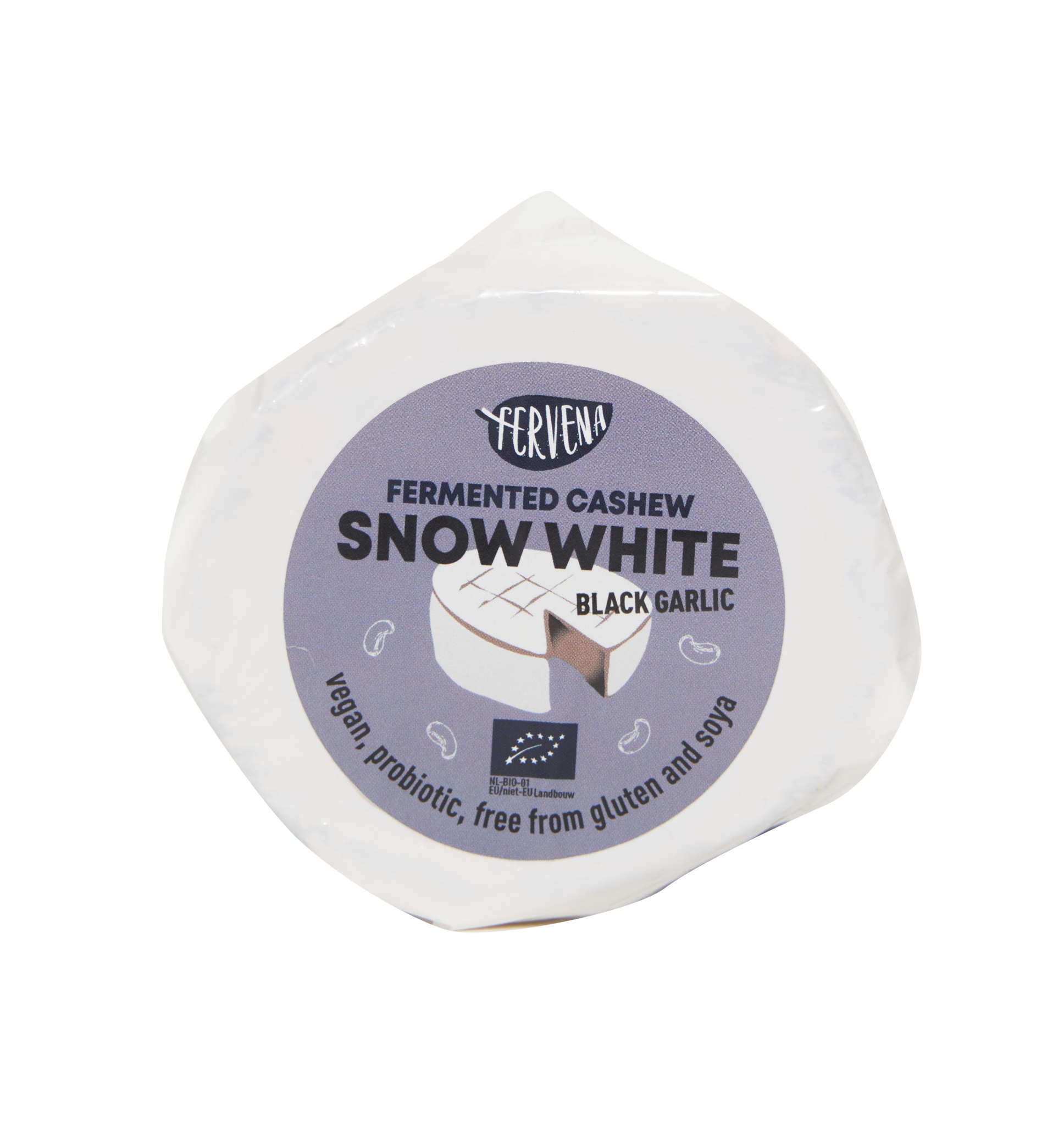 Fervena Bio Snow White Vegan Brie - Black Garlic - Veggie Garden ...