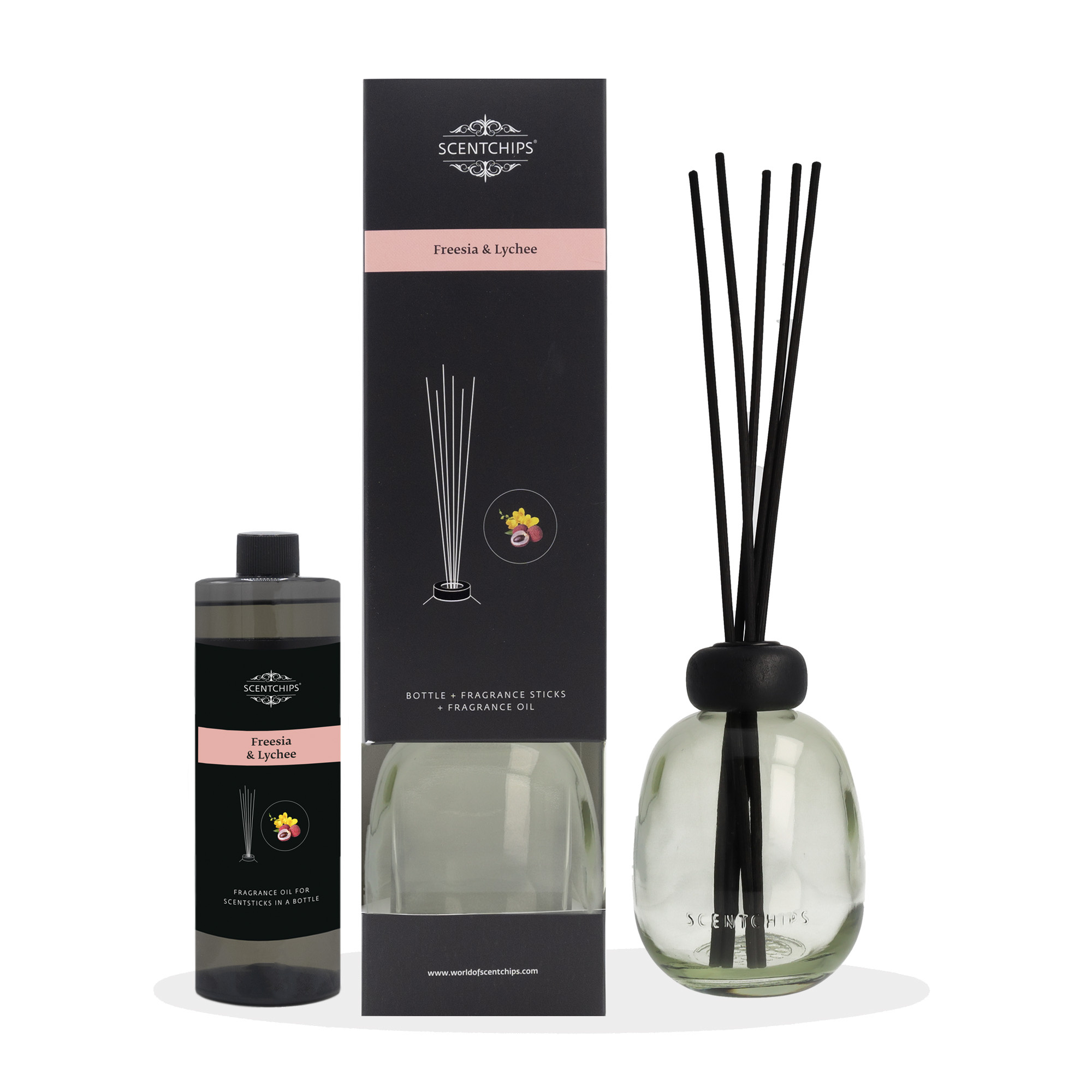 Gift set Reed diffuser Freesia & Lychee - Scentchips®