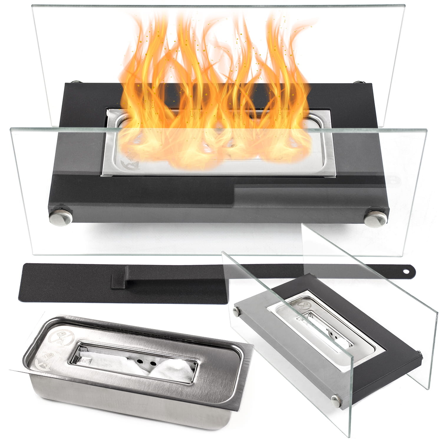 Viking Choice Bio ethanol brander - tafelhaard - 34x17x16cm - zwart ...