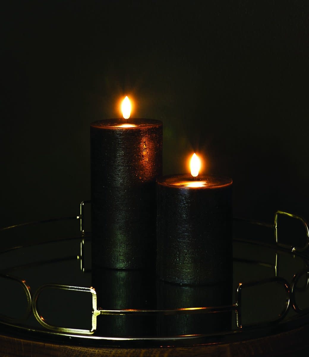 Uyuni Lighting LED pillar candle Ø7.8 x 10cm Forest Black - blikfang