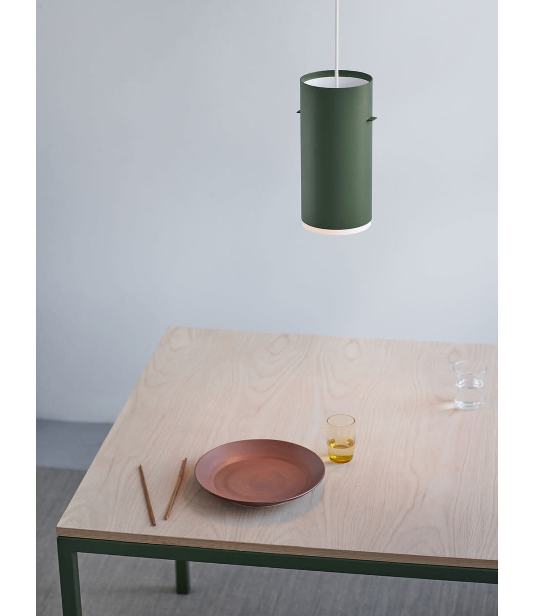 Moebe Tube Pendant Lamp Large Pine Green Aluminium | Deens design ...