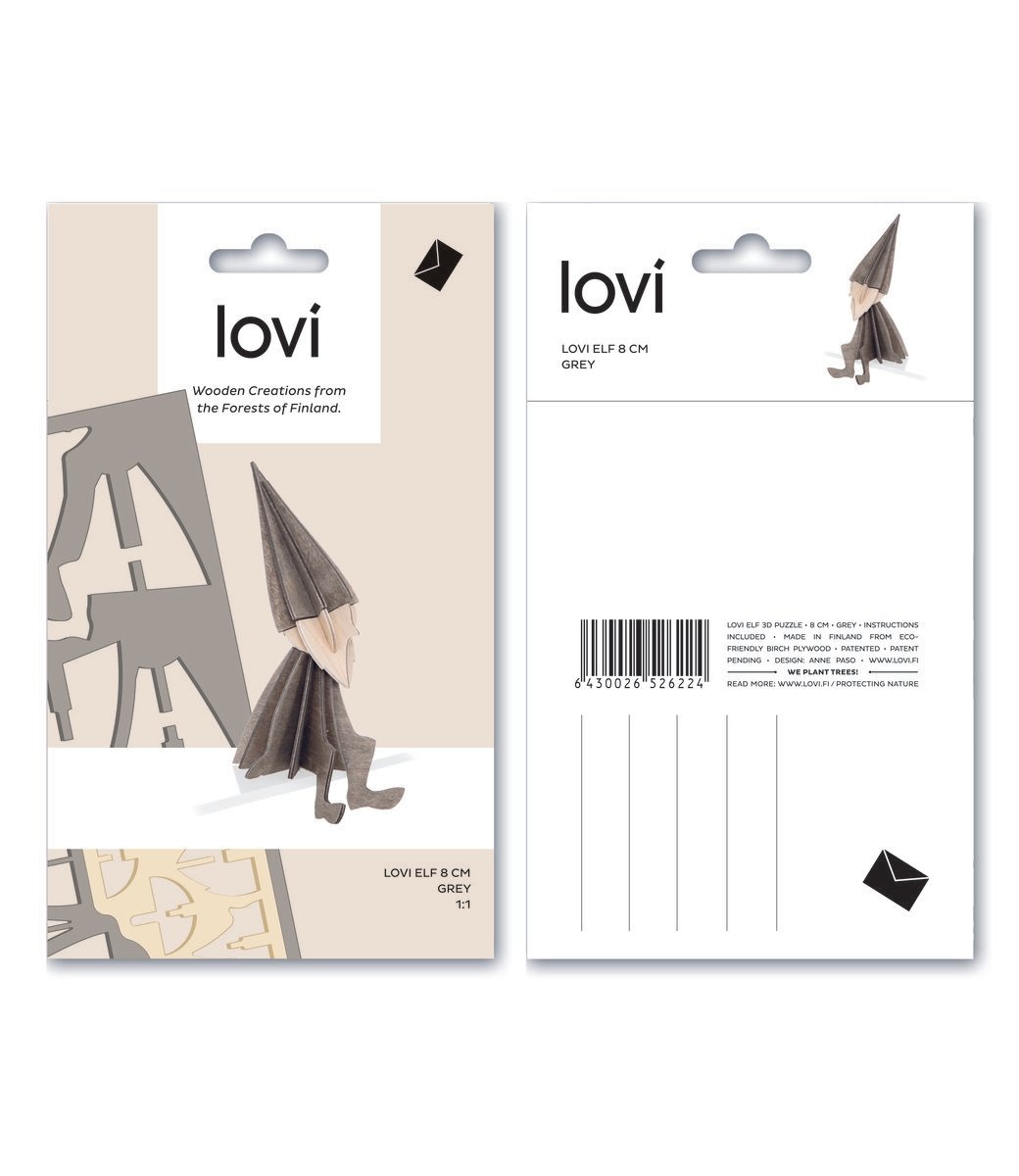 Lovi Elf birch wood grey DIY package - 3 sizes - blikfang