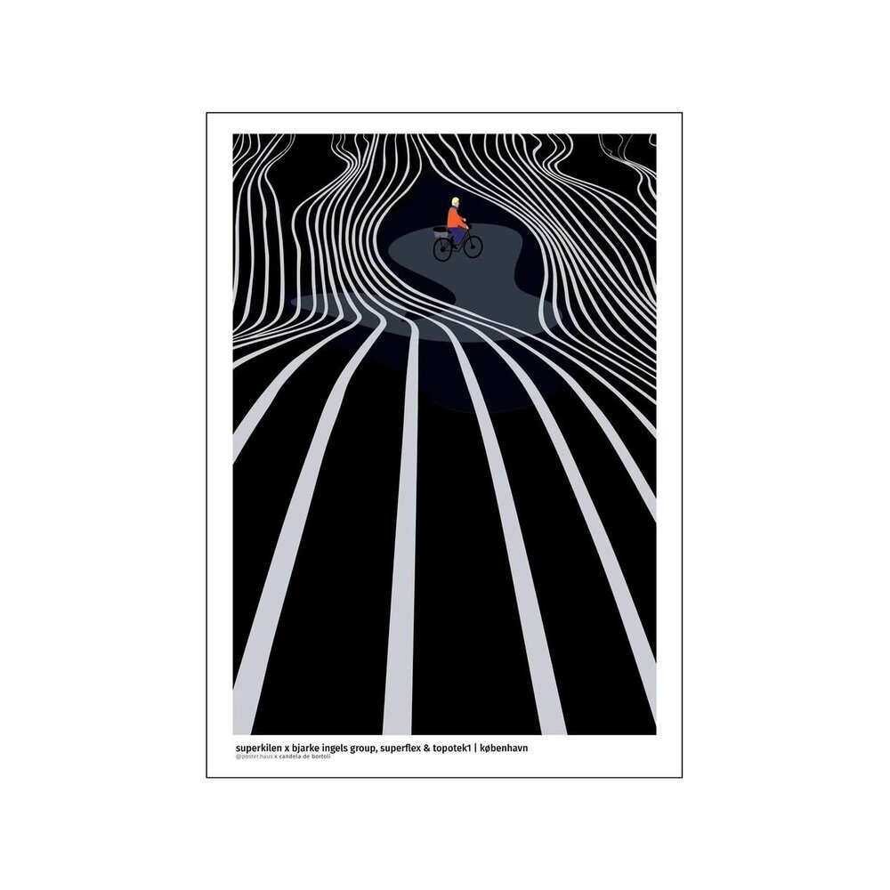 Superkilen Copenhagen poster A3 grey - blikfang