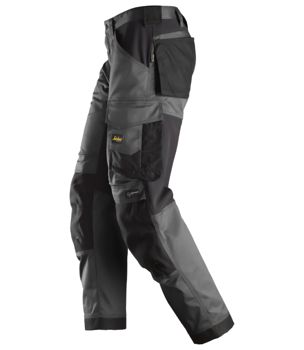 Snickers 6351 Stretch Werkbroek Loose Fit AllroundWork Staalgrijs/Zwart ...