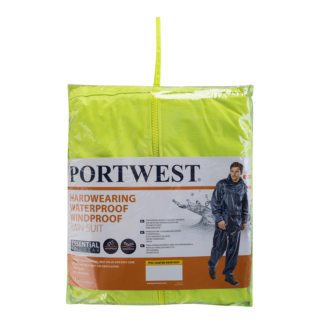 L440 Regenpak Basic Fluo Geel - Bedrijfskledingonline.nl