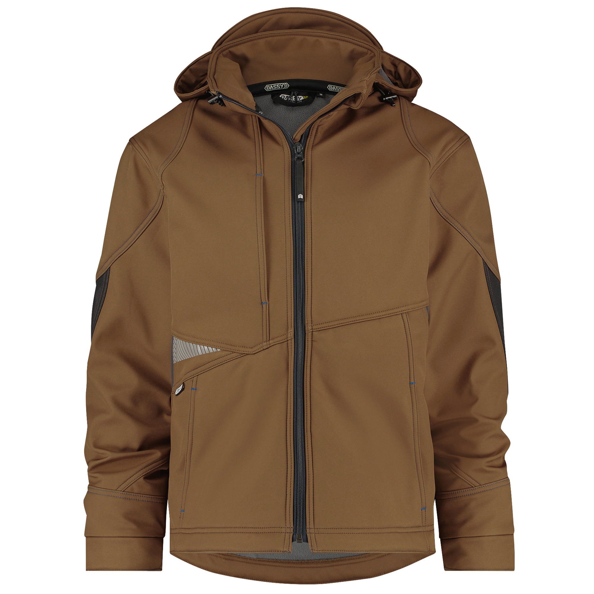 DASSY Gravity D-FX Softshell Werkjas Bruin/Grijs - Bedrijfskledingonline.nl