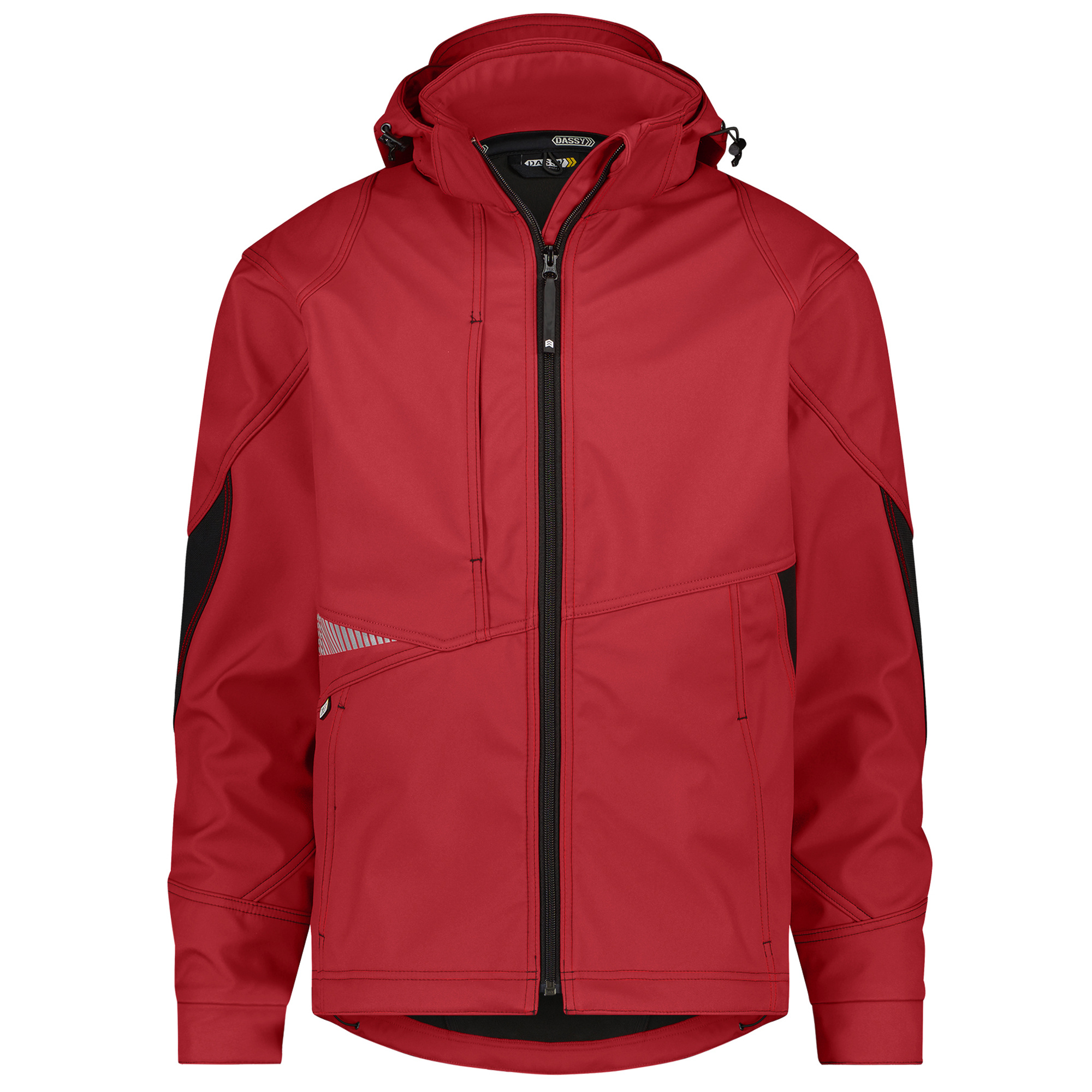 DASSY Gravity D-FX Softshell Werkjas Rood/Zwart - Bedrijfskledingonline.nl