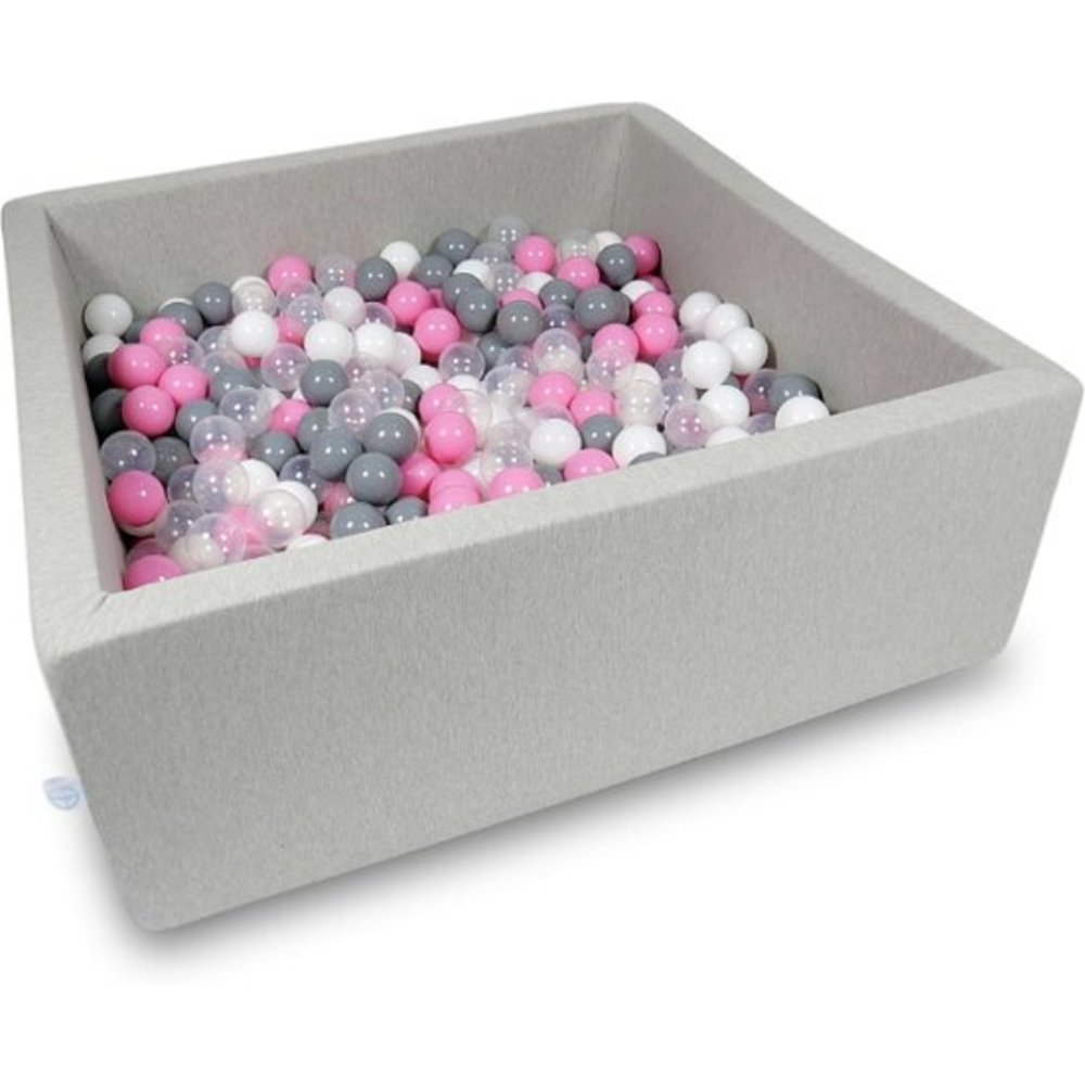 Ballenbak 600 ballen 110 x 110 cm ballenbad vierkant grijs ...