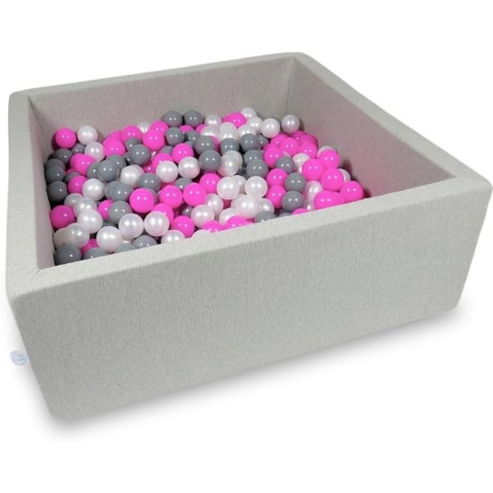 Ballenbak 600 ballen 110 x 110 cm ballenbad vierkant grijs ...