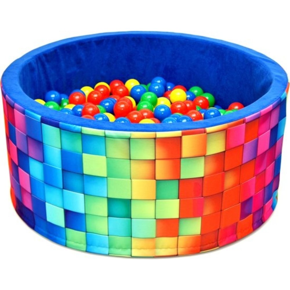 Ballenbak stevige ballenbad -90 x 40 cm MOZAÏK patroon- 200 ballen Ø 7 ...