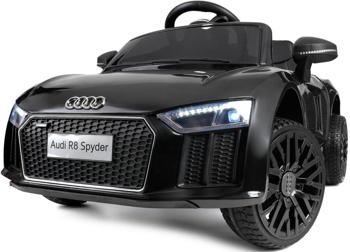 Audi R8 Spyder kinderwagen zwart elektrisch bestuurbaar 3,6 km/u ...