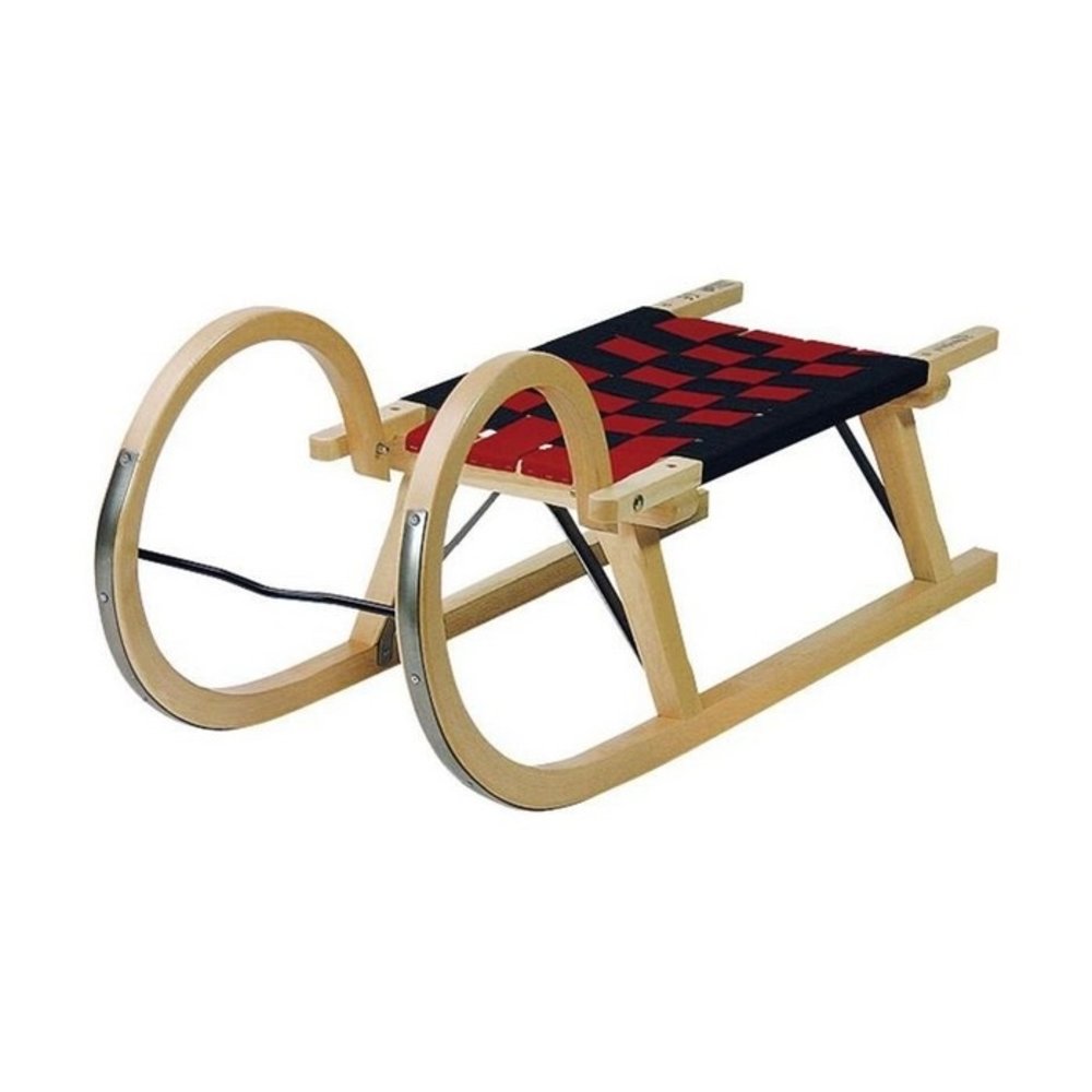 Slee van beuken hout 95cm met steun en textiel zitting - Vikingchoice.nl