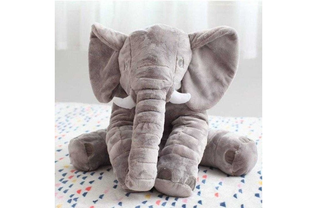Grote knuffel - Olifant - Knuffel kussen - Pluche - Grijs - Vikingchoice.nl